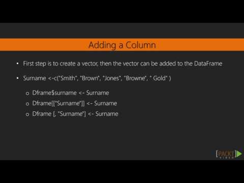 Learn Getting Started with R for Data Science The Structure of a DataFrame | packtpub com - Mind ...