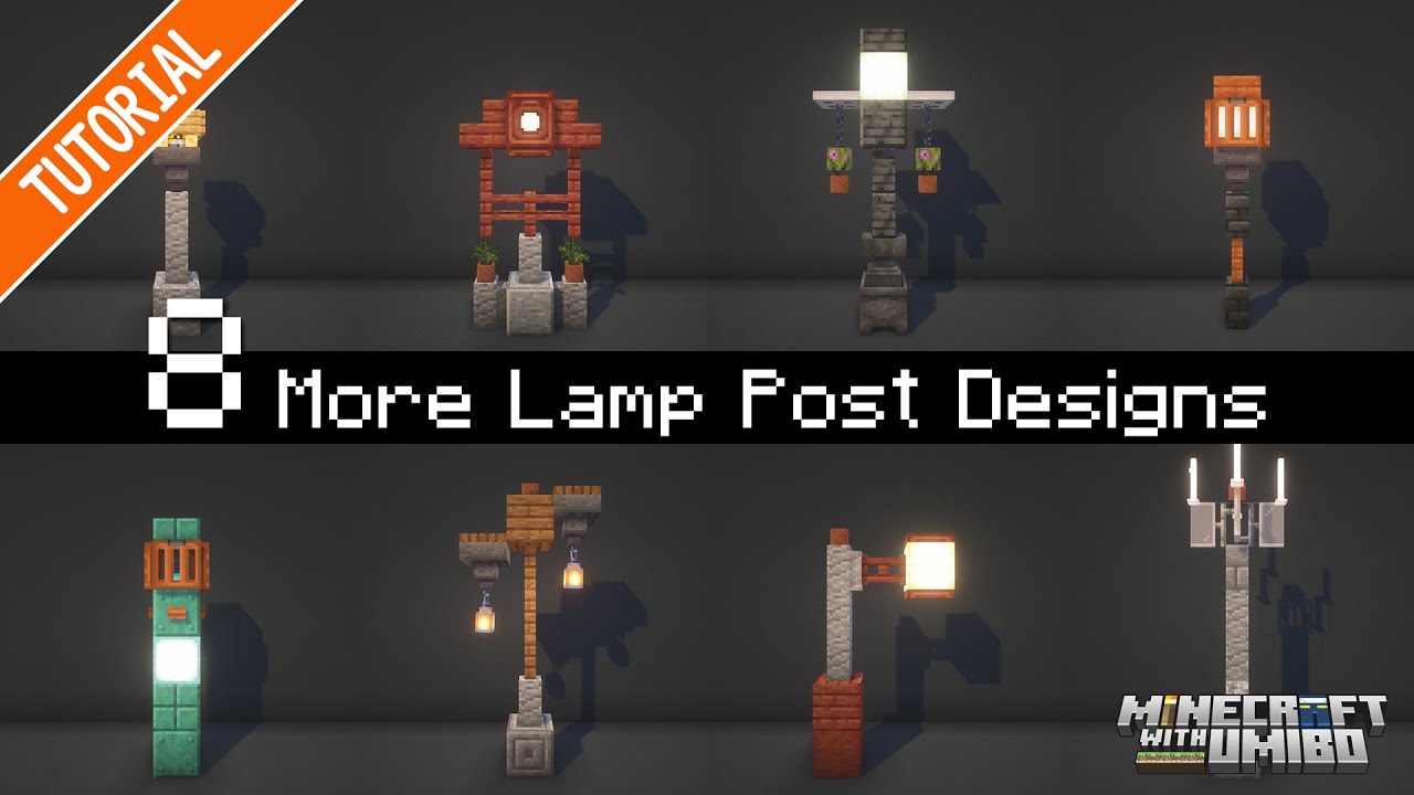 8 More Lamp Post Designs for Minecraft