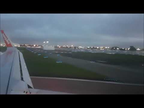 Landing and taxi at Bristol of Easyjet A320 from Edinburgh