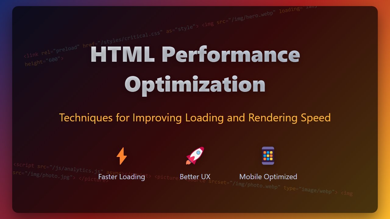 🚀 HTML Performance Optimization: Boost Website Speed & Core Web Vitals