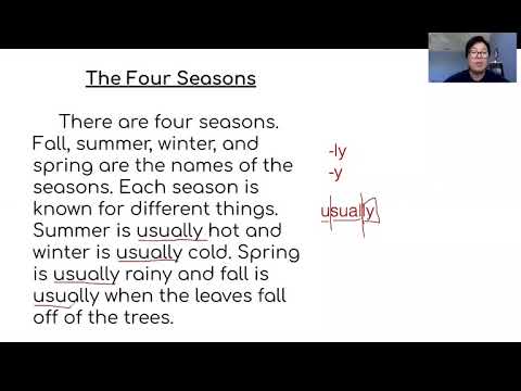 Shared Reading #3: "The Four Seasons" (Words that end with -ly and -y)