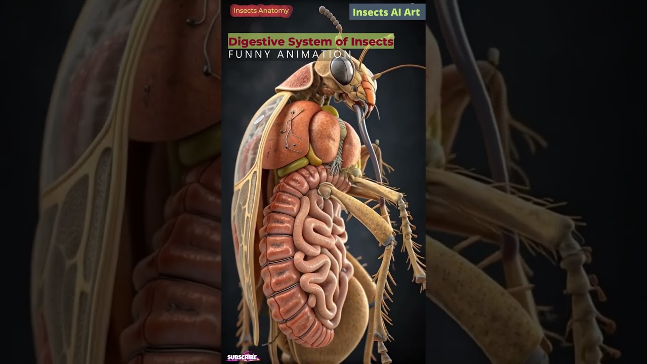 Digestive System Animation of an Insect | Insects Anatomy | Insects AI Art | 03