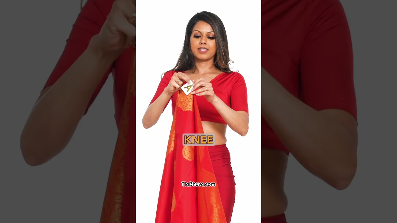 Step-by-step tutorial for pre-pleated Saree | how to drape a Saree perfectly | Silk Saree | #shorts