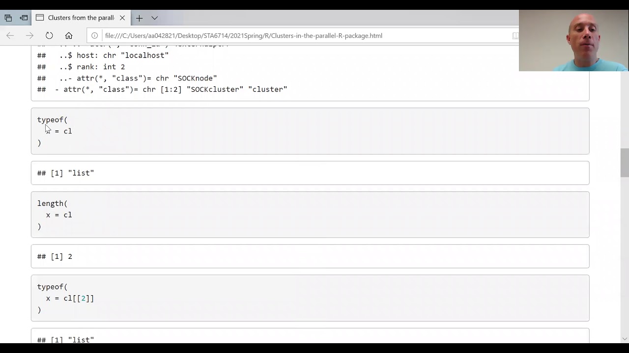 Clusters from the parallel package in R