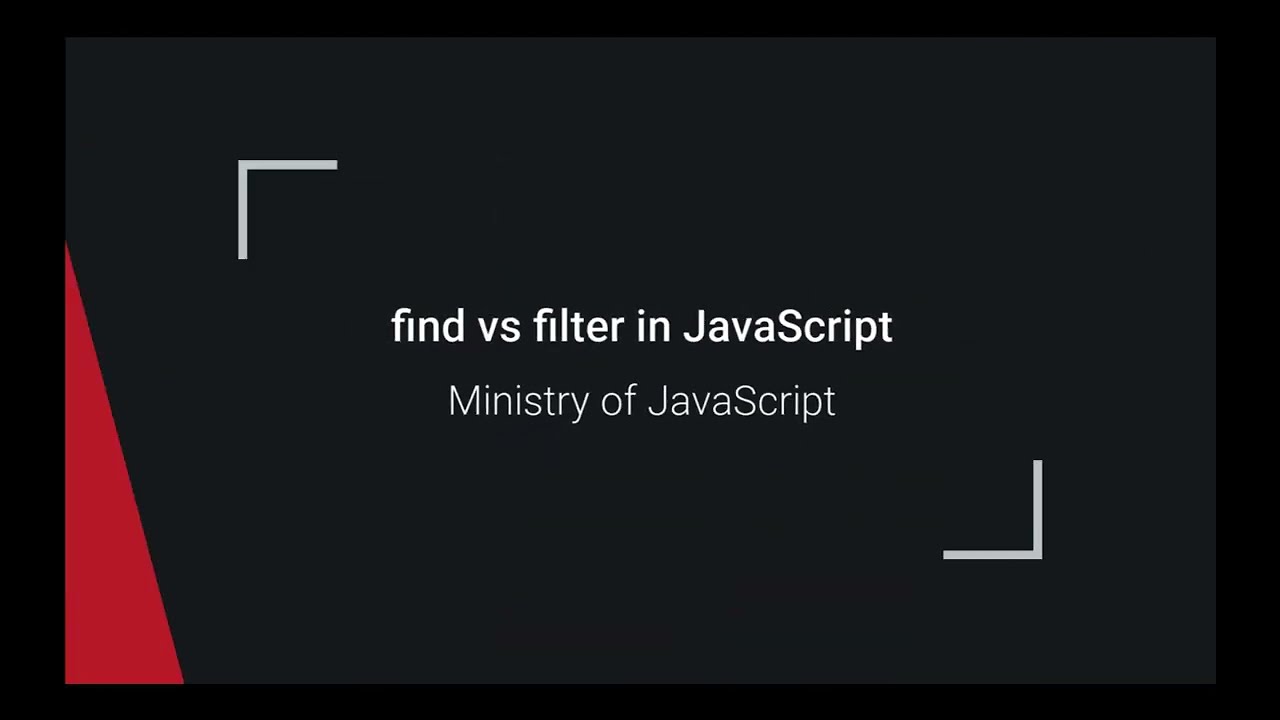 filter vs find in JavaScript