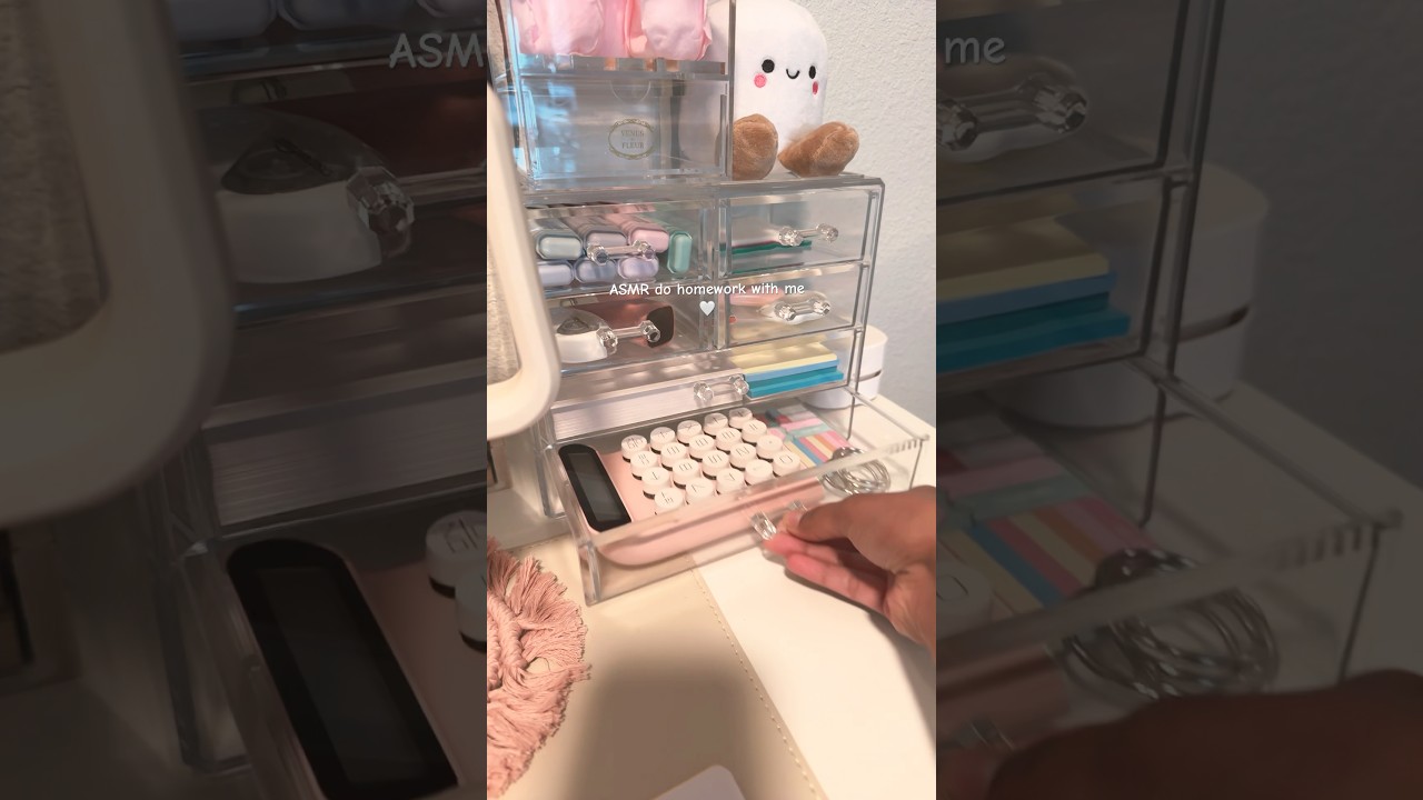 ASMR do homework with me🤍 #asmr #studyasmr #math