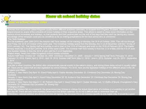 How to : Know uk school holiday dates