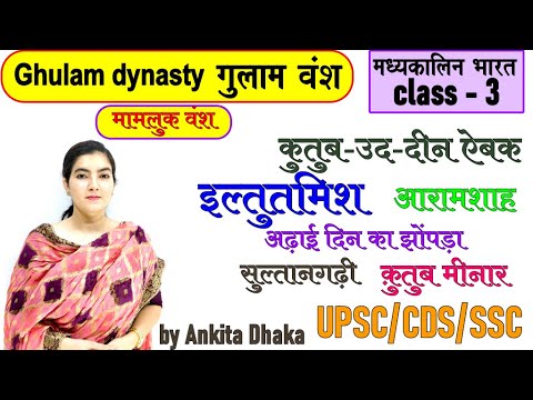 gulam dynasty ग़ुलाम वंश दिल्ली सल्तनत Kutubuddin aibak Iltutmish by Ankita Dhaka