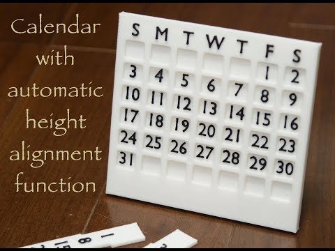 Perpetual Desk Calendar with automatic height alignment function by ...