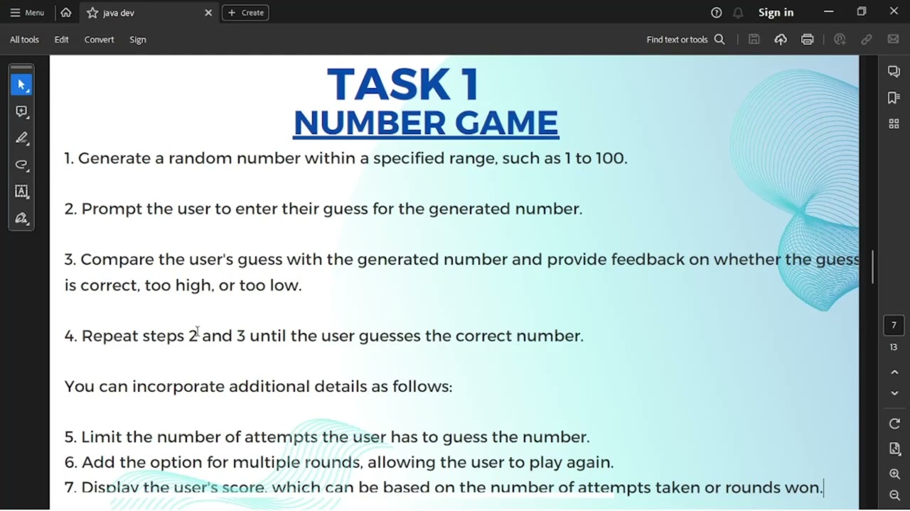 CodSoft (Java Development) - Task 1 - Number Game #webdevelopment #internship