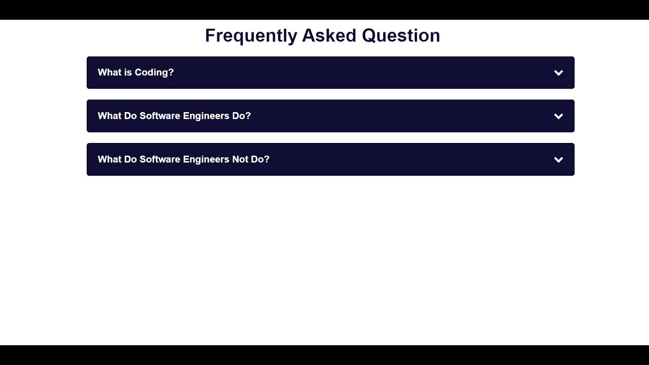 Responsive FAQ accordion dropdown | HTML CCC and JavaScript Tutorial