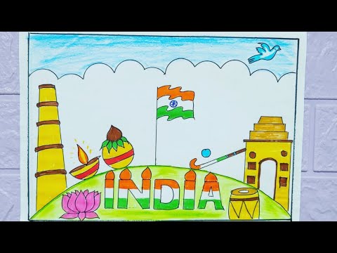 Heritage and culture Drawing|India The Land of Culture Drawing|Cultural Diversity of India Drawing