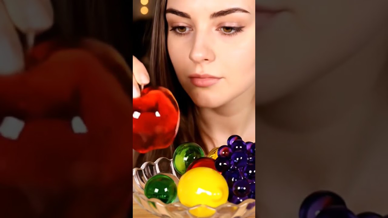 Girl eating glass Fruits ASMR #ai