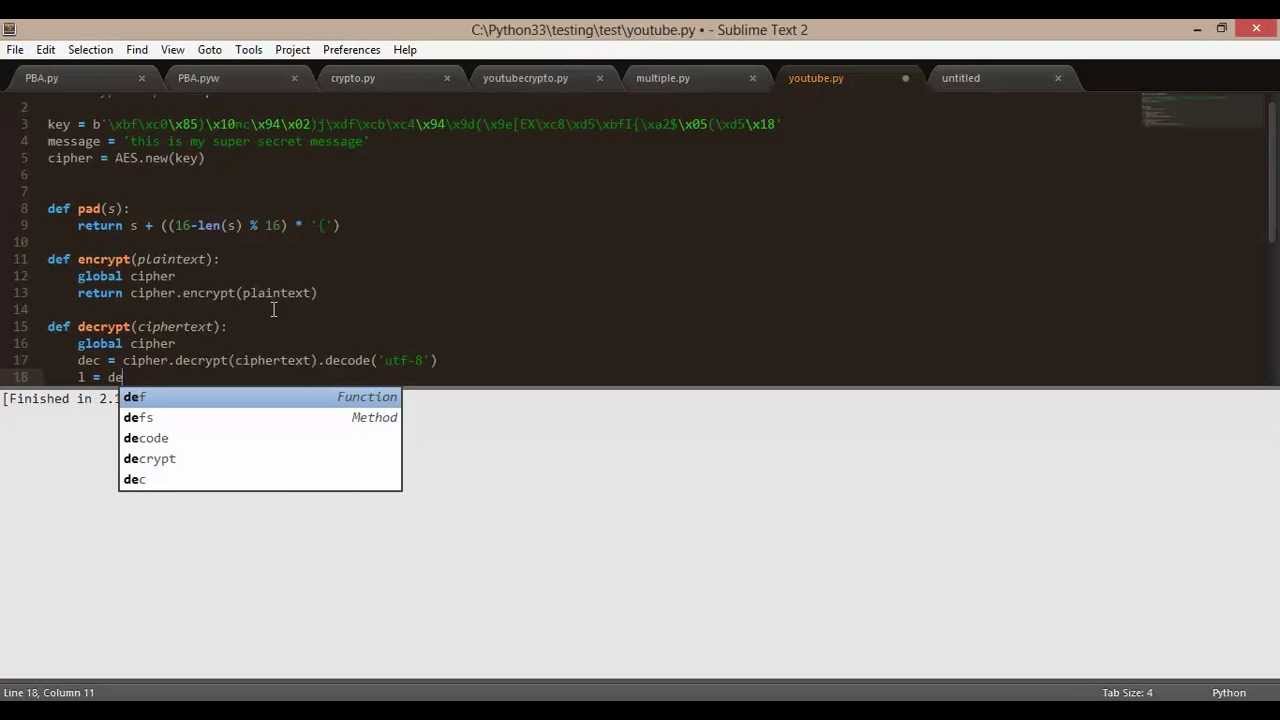 Python Tutorial: PyCrypto AES Encryption/Decryption