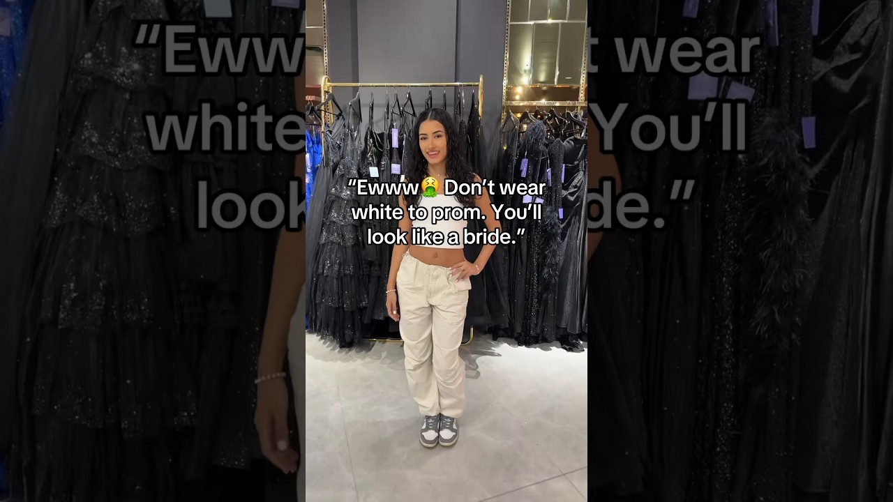 White for prom or nah? 🤭 #promdressshopping #gown #promdress #formalattire #dresses #formal2024