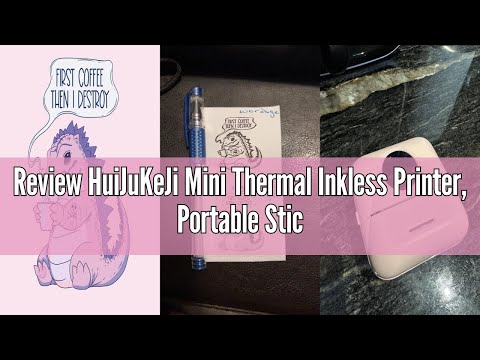Review HuiJuKeJi Mini Thermal Inkless Printer, Portable Sticker Printer with 6 Rolls Printing Paper&