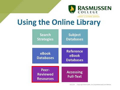 Using the Online Library: Finding Peer Reviewed Resources