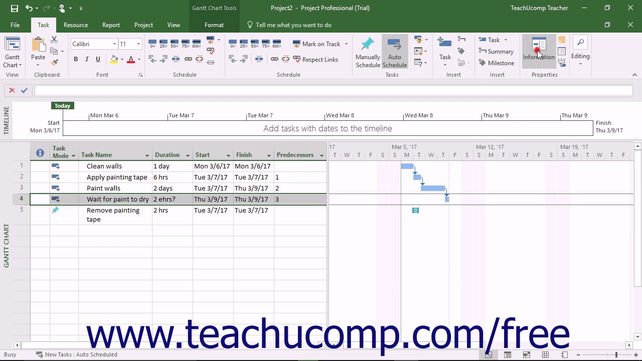 Project 2016 Tutorial Linking Tasks Microsoft Training