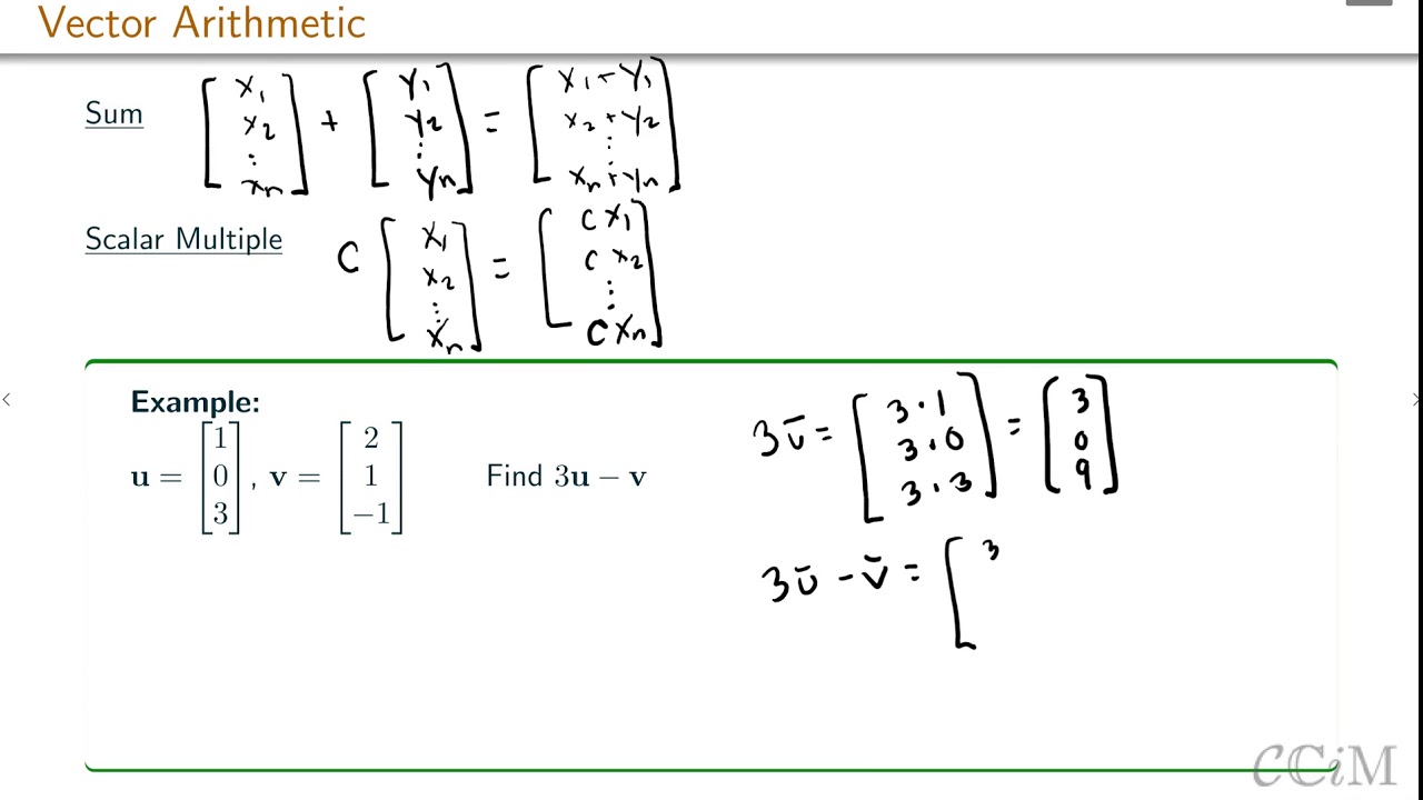 vector equations vector arithmetic