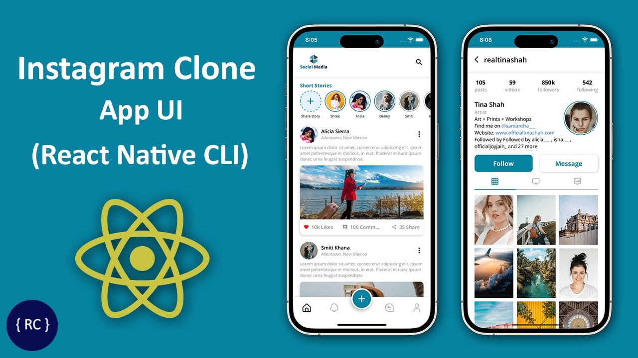Instagram Clone in React Native CLI | Social Media App UI in React Native CLI | SocialMedia