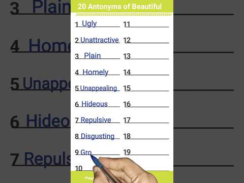 20 UNCOMMON Antonyms for BEAUTIFUL You've NEVER Heard of Before #esl #english #englishantonym #short
