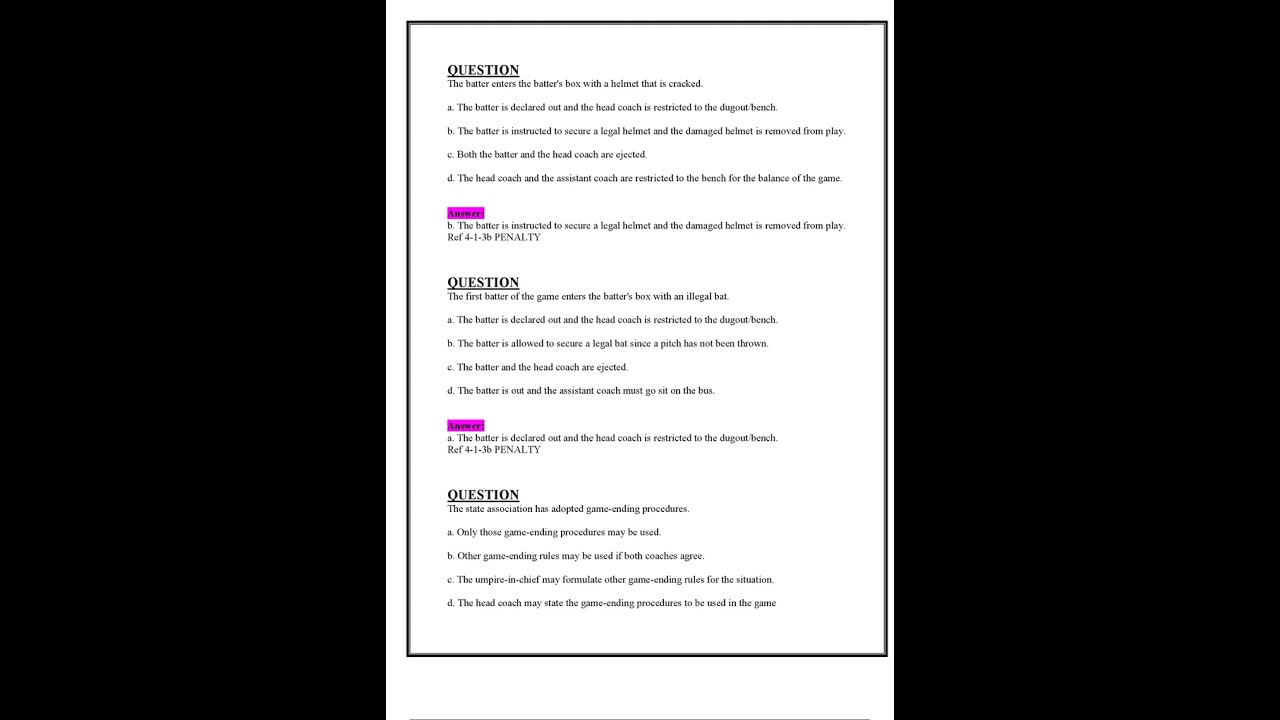 NFHS BASEBALL EXAM V2 QUESTIONS AND VERIFIED ANSWERS 2023 2024 GRADE A