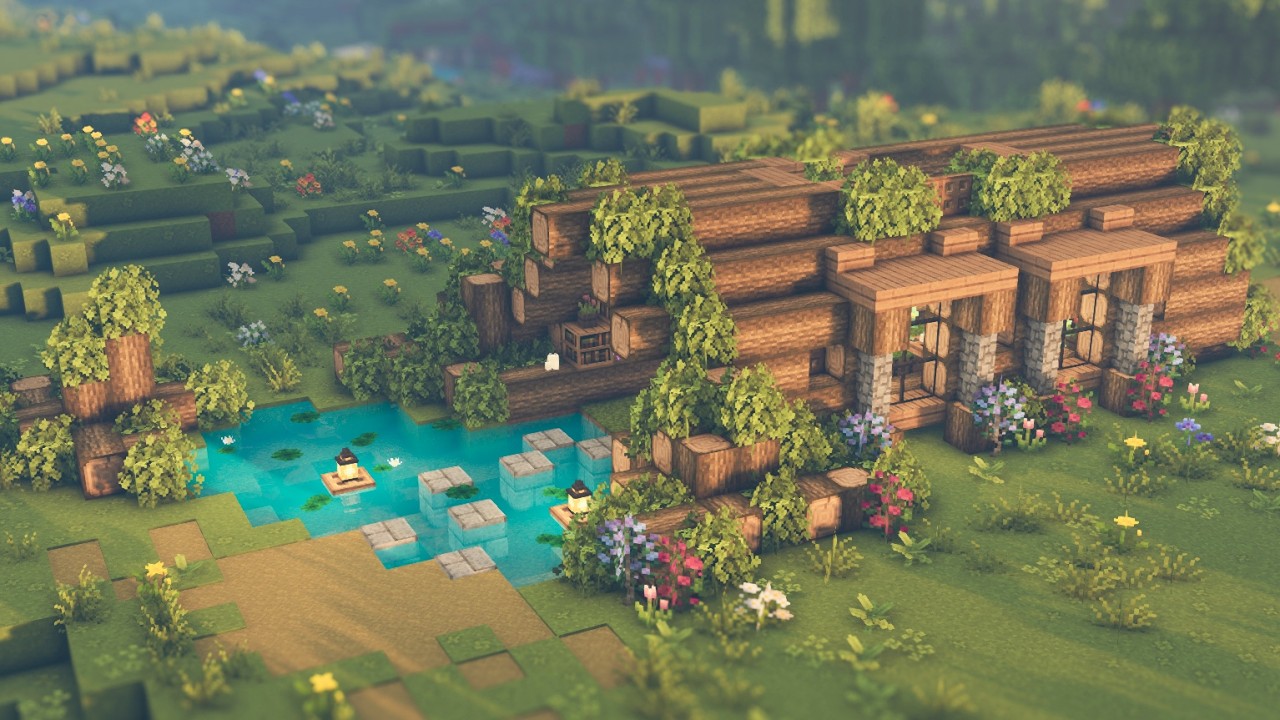 [Minecraft] How to build a Fallen Tree House | Tutorial - Minecraft ...