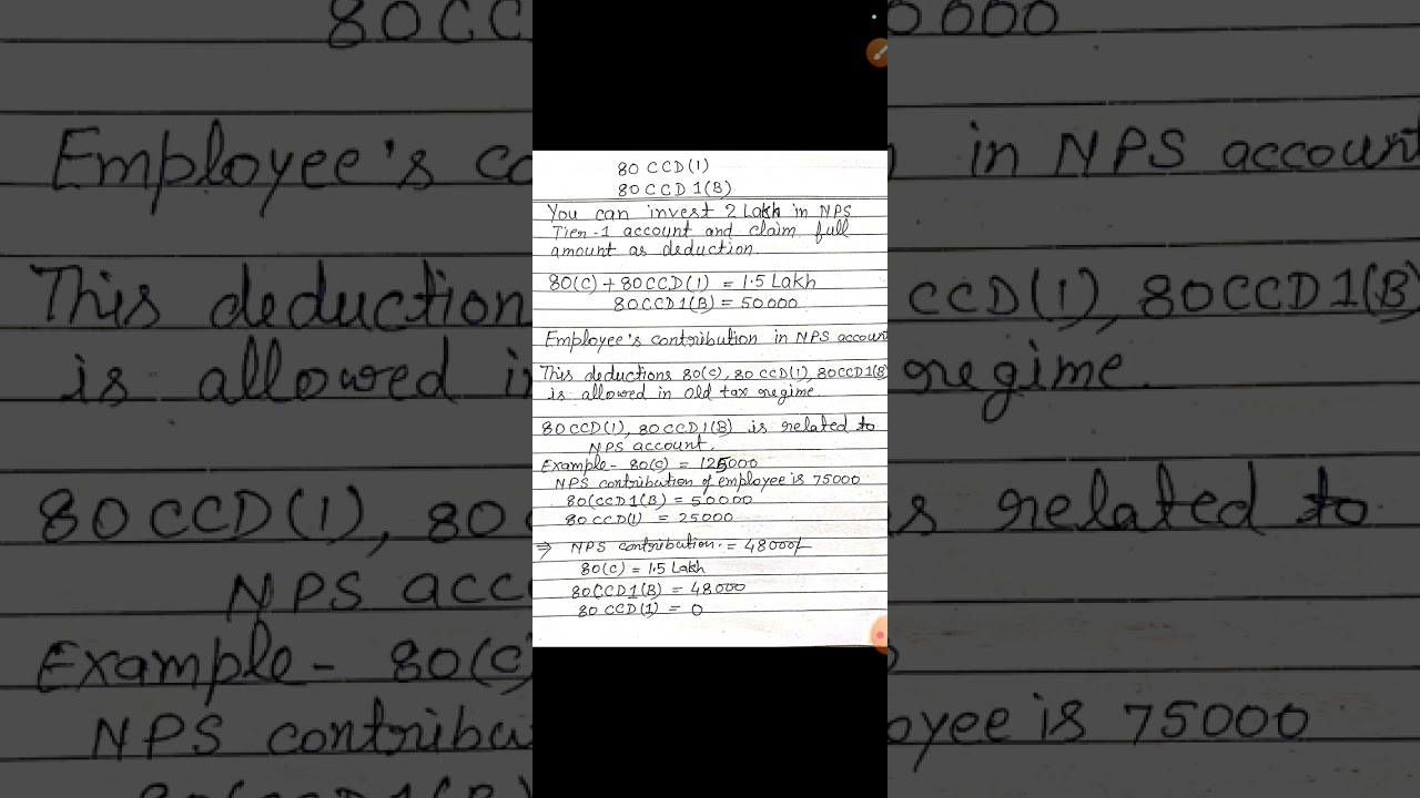 income tax department 80 CCD 1 &1B