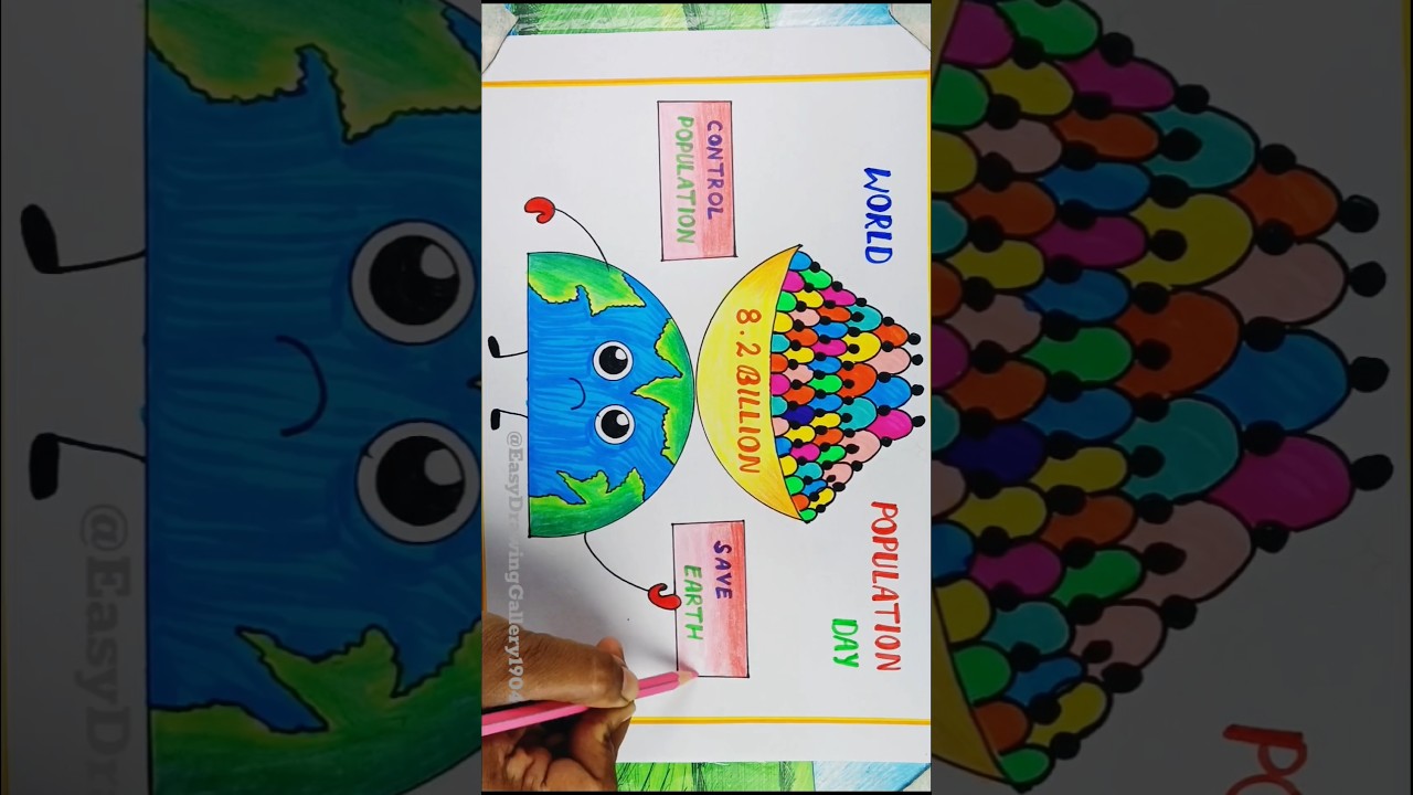 ✨ World Population Day Drawing✨ #drawing #youtubeshorts #creativeart #populationdaydrawing#viral