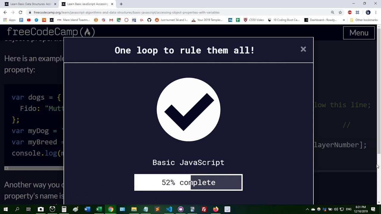 Basic JavaScript - Accessing Object Properties with Variables (freeCodeCamp Tutorial)