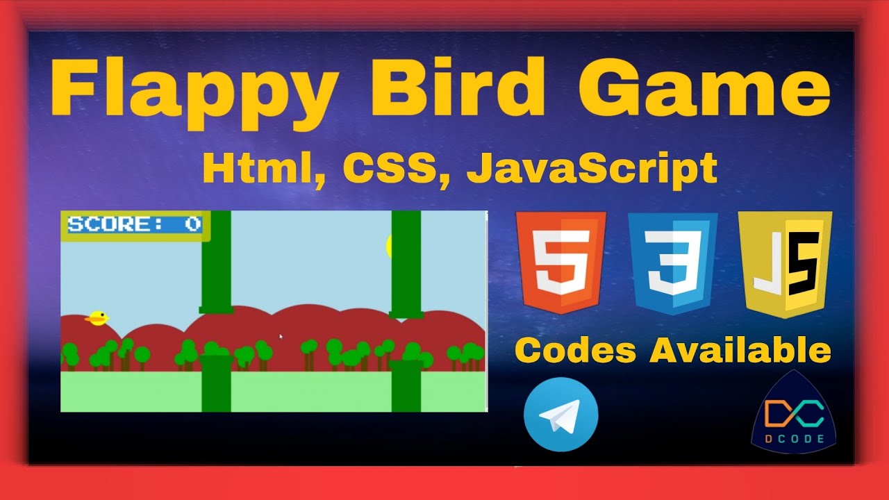 Flappy Bird Game with Html, CSS, JavaScript and also available Source Code || #code #coding #game
