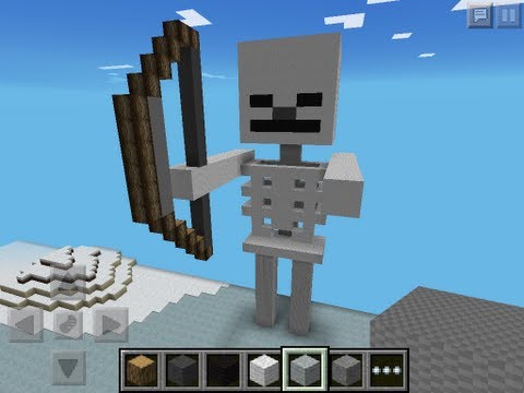 Minecraft PE Pixel Art: 3D Skeleton! Minecraft Project