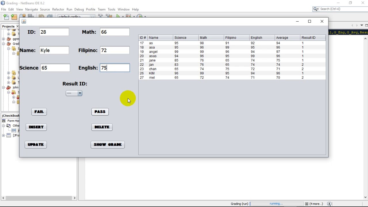 Simple Grading System using Java and Mysql