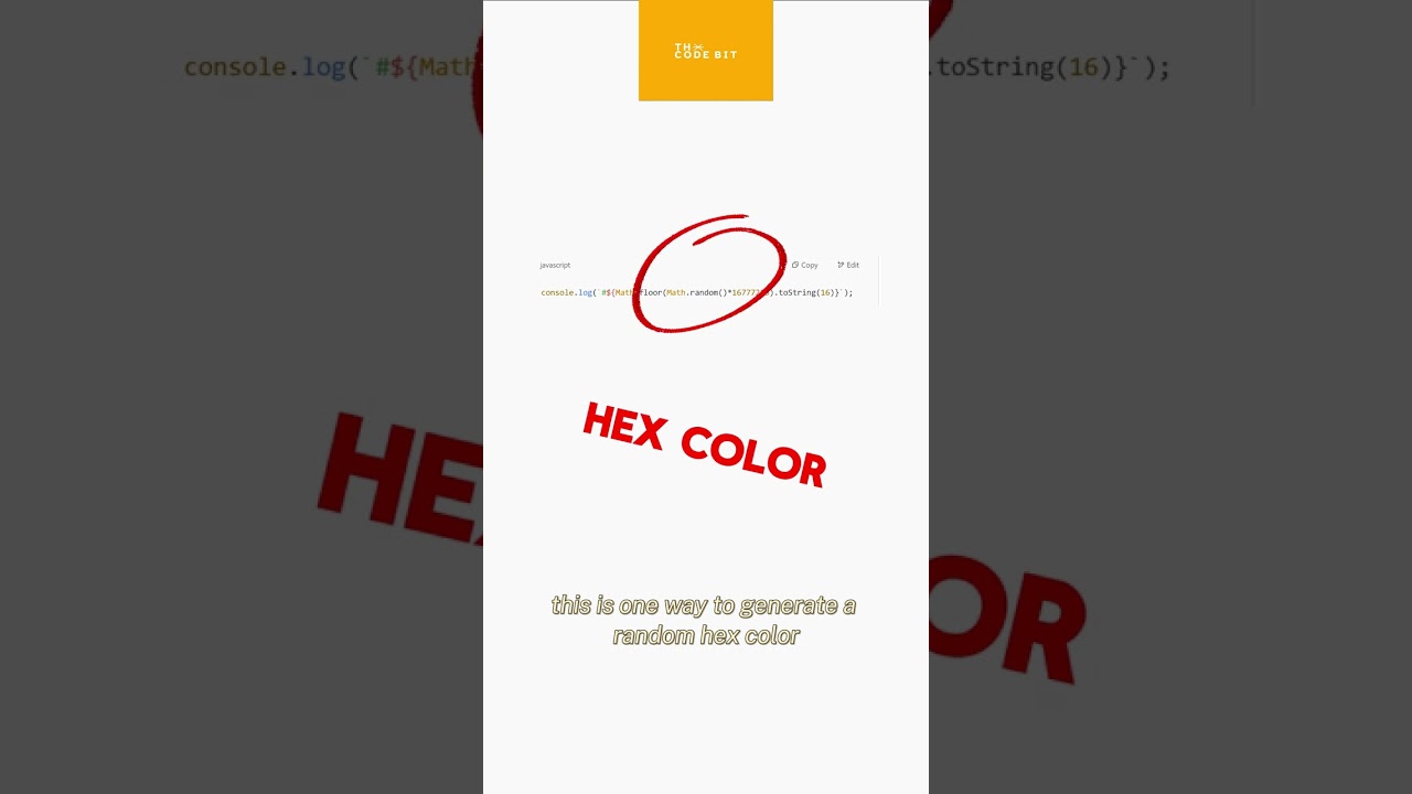 Generate a Random Hex Color using javascript