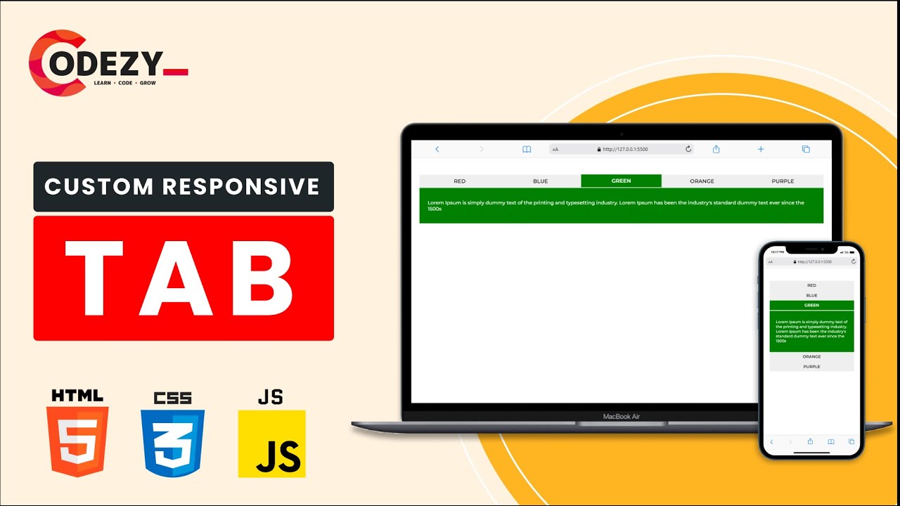 Creating a Dynamic Responsive Tab Interface with HTML, CSS, and JavaScript