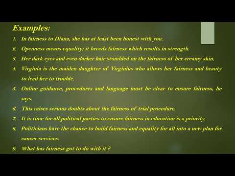 Fairness Meaning and Example Sentences