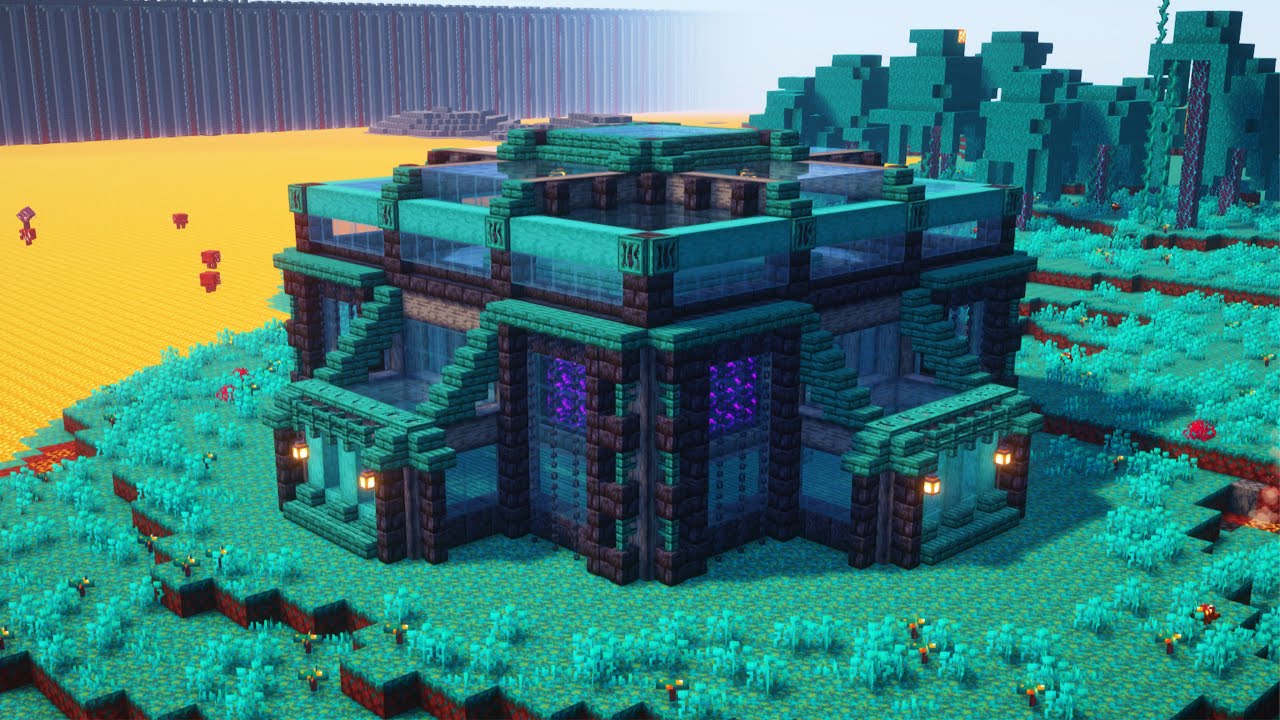 Minecraft: How to build Nether Hub Bunker - Tutorial - Minecraft Builders