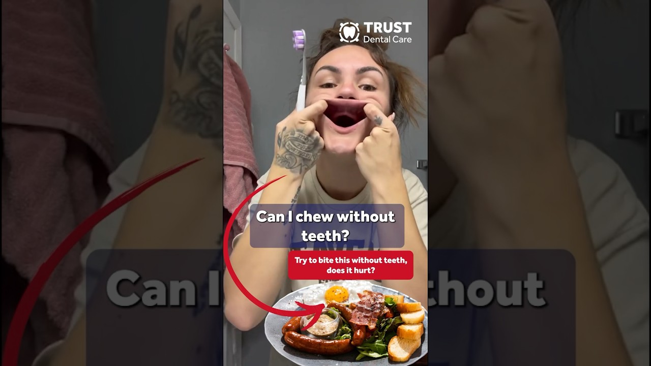 CAN I CHEW WITHOUT TEETH? 🦷🍰 #chew #noteeth #softfood #mexicodentistry #tijuanadentistry #shorts