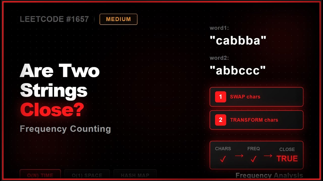 LeetCode 75 #22: Determine If Two Strings are Close | Python Solution