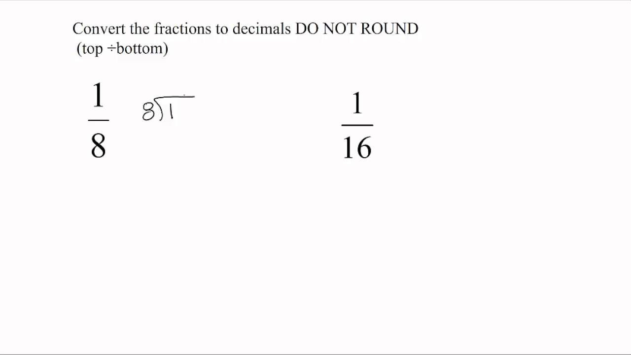Converting ruler fractions to decimals