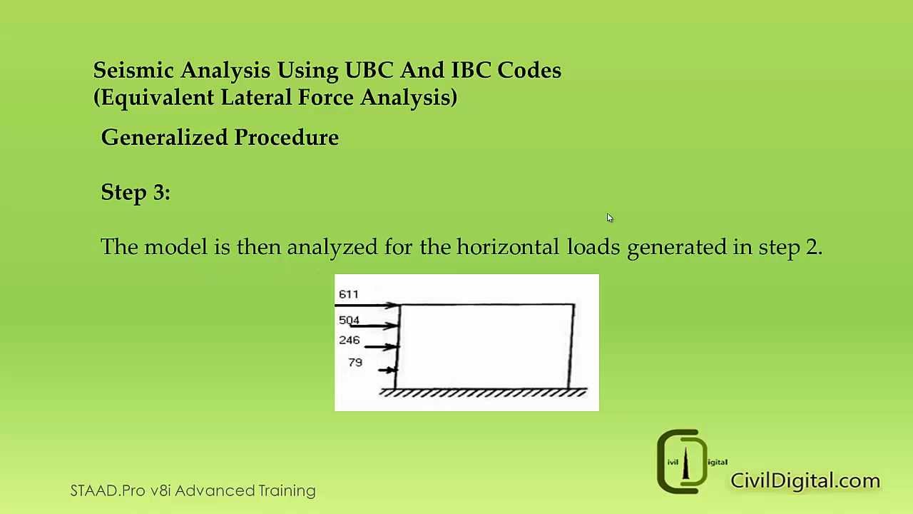 Staad Pro V8i Advanced Analysis Part 1: Equivalent Lateral Force Analysis