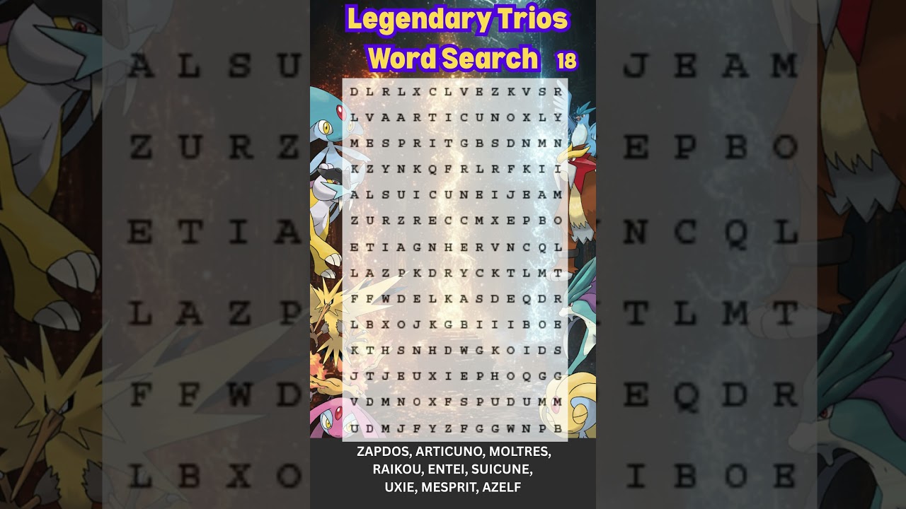 🔍 Can You Find All the Hidden Pokémon? | Word Search Challenge 10