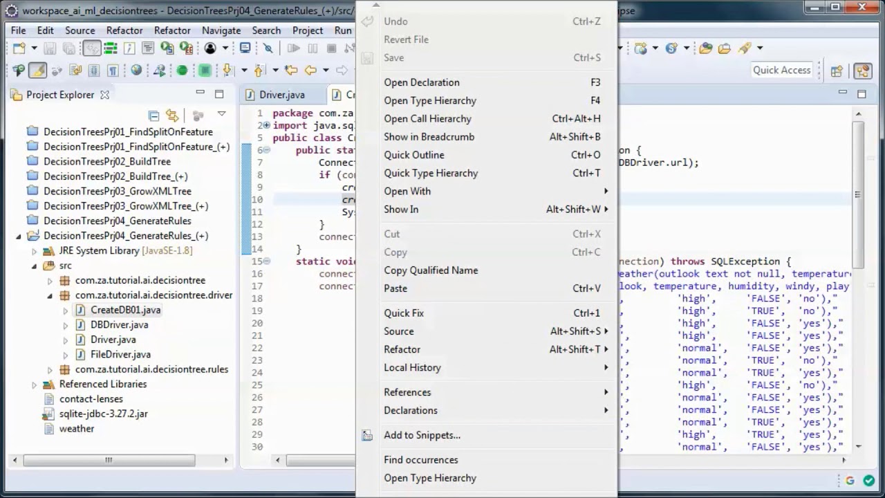 (Decision Trees JAVA Prototype Project 04) + SQLite DB and file storage