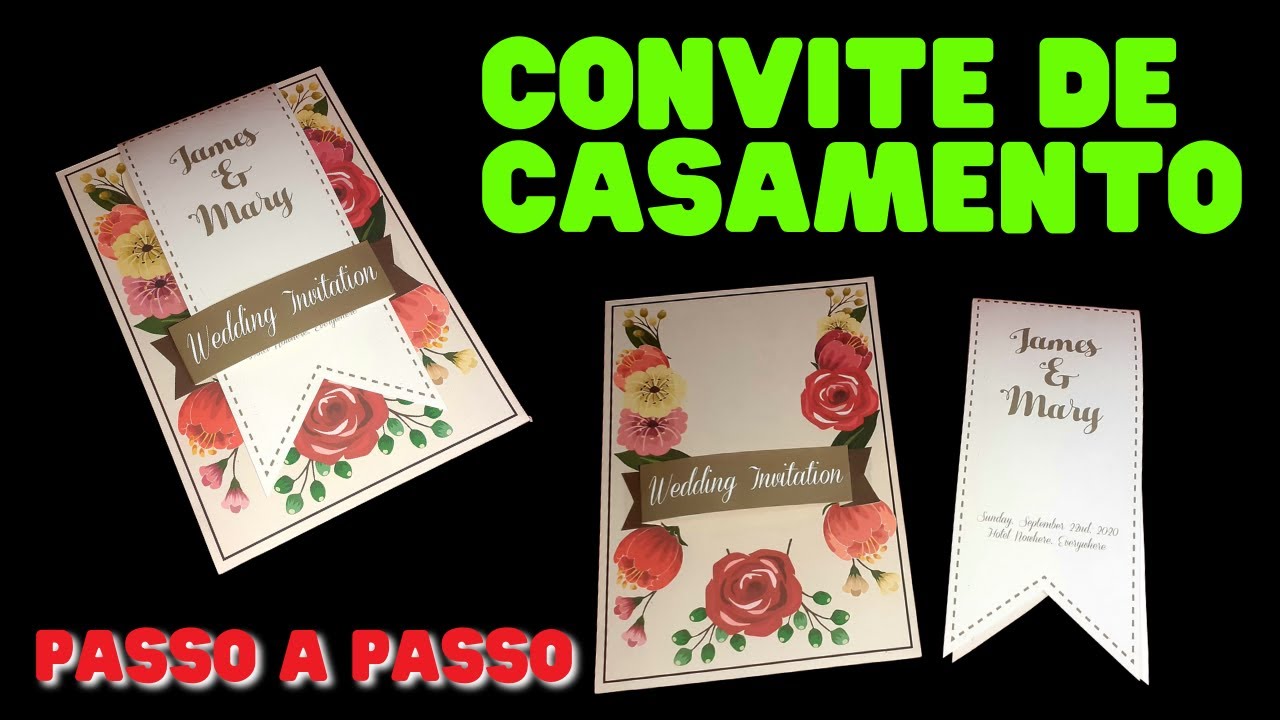 CONVITE DE CASAMENTO passo a passo ARTE GRÁTIS
