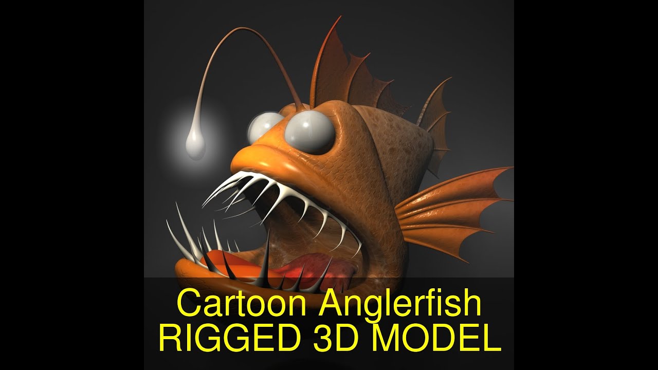 3D Model of Cartoon Anglerfish RIGGED Review