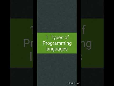 1. Types of Programming languages