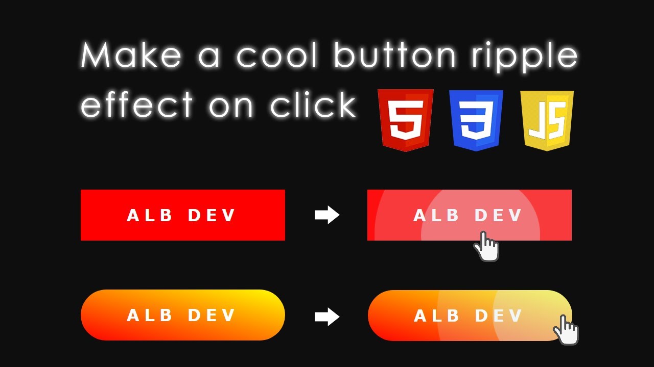 Make Cool Button Ripple Effect On Click | HTML, CSS & JavaScript Tutorial