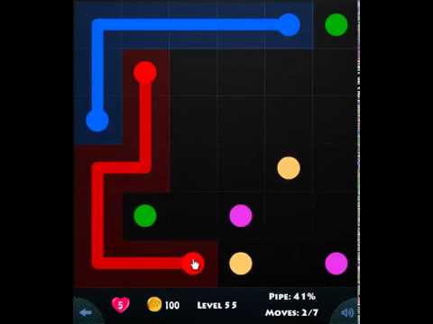 flow game facebook - beginners pack level 55 Connect the dots
