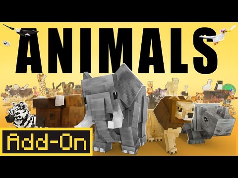 ANIMALS ADDON: 75+ Animals added to Minecraft Bedrock Survival Worlds