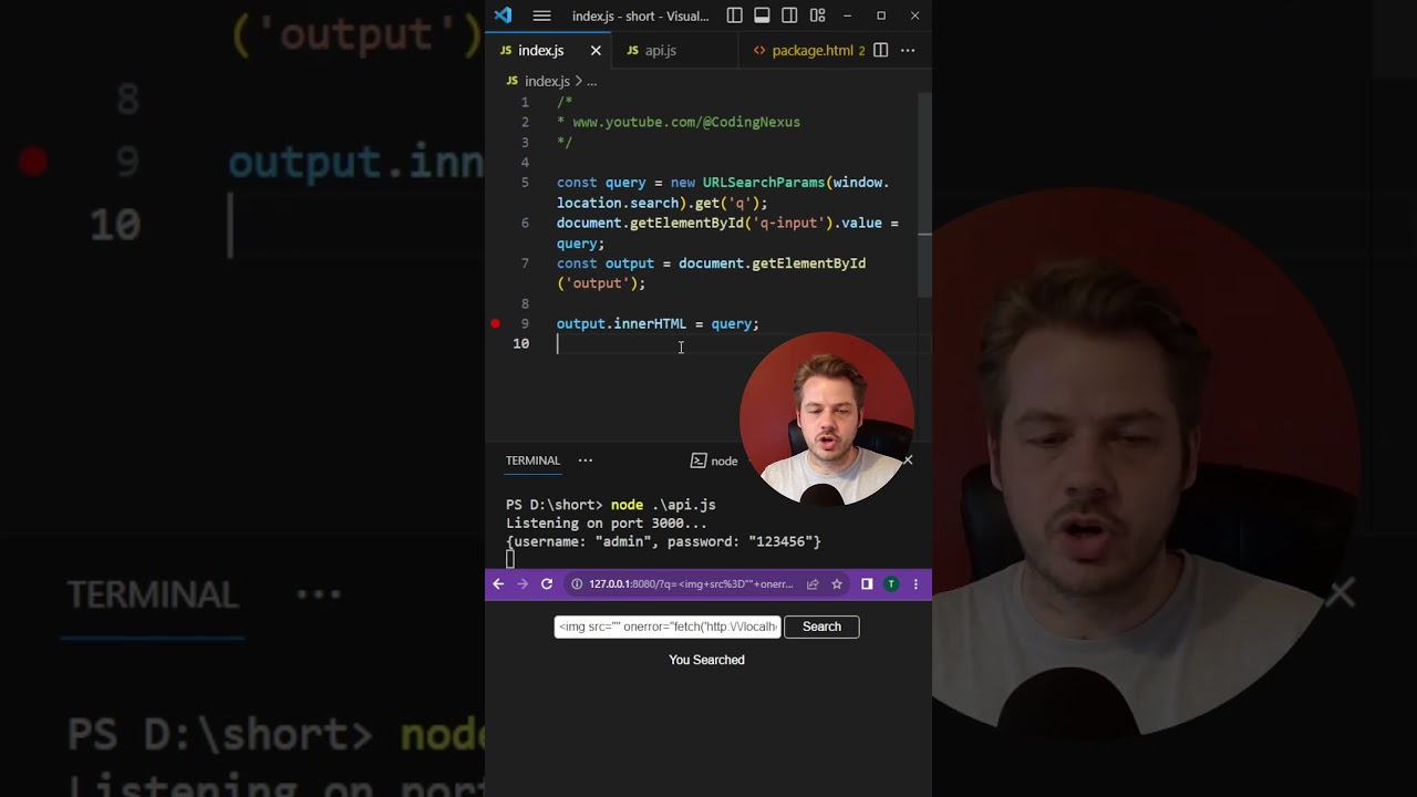 You will be HACKED if you use innerHTML  #coding #javascripttutorial #shorts